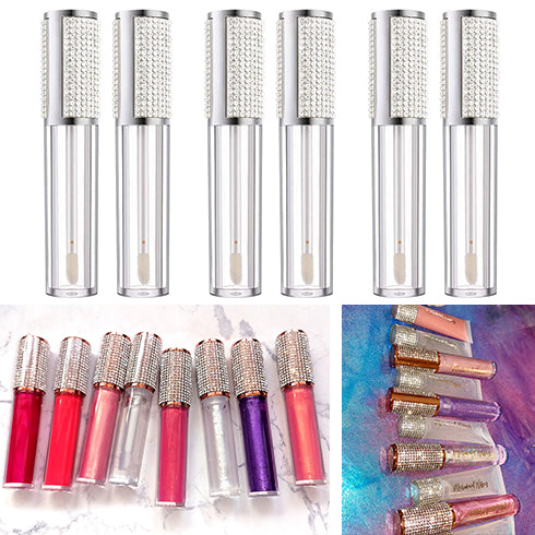 50 pack Silver Bling with Rhinestones lip gloss tube – AmorixDirect